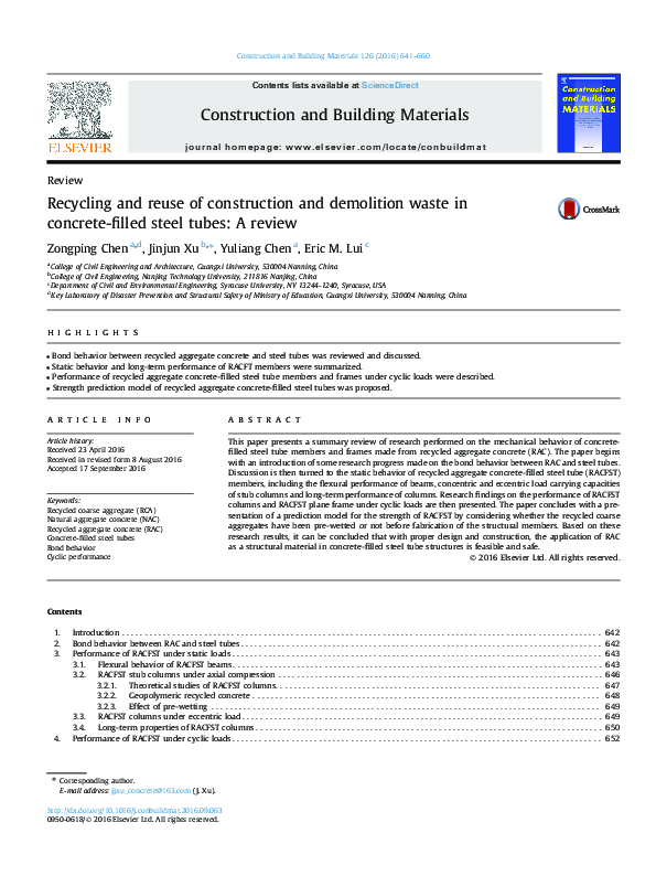 (PDF) Recycling and reuse of construction and demolition waste in ...