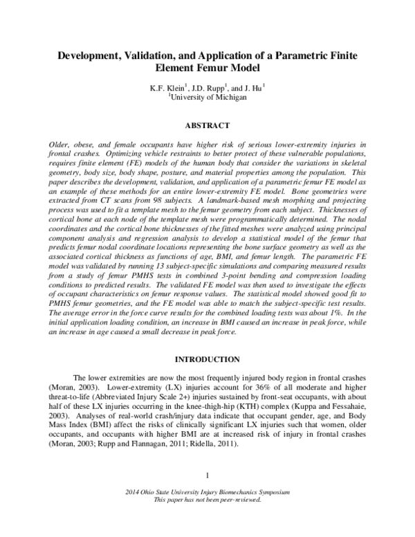 (PDF) Parametric Finite Element Femur Model Development