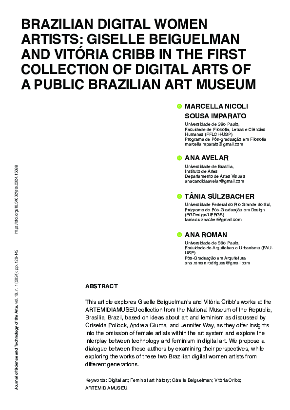 (PDF) Exploring Feminism and Technology in Brazilian Digital Art