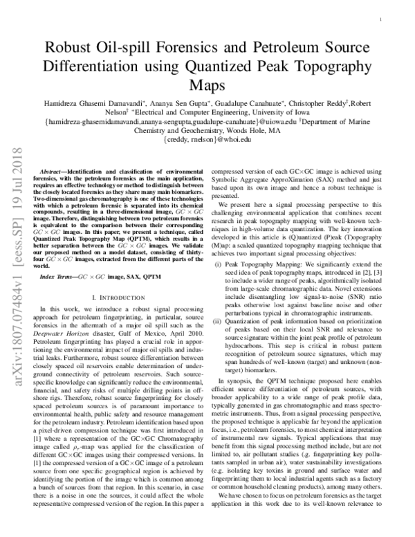 (PDF) Robust Oil-spill Forensics and Petroleum Source Differentiation ...