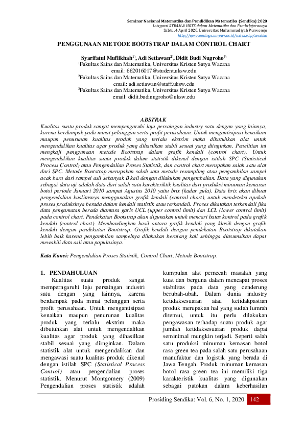(PDF) Penggunaan Metode Bootstrap Dalam Control Chart