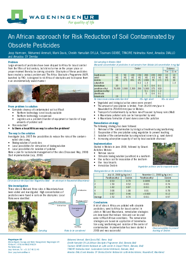 (PDF) An African Approach for Risk Reduction of Soil Contaminated by ...
