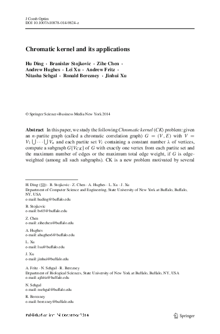 (PDF) Chromatic kernel and its applications