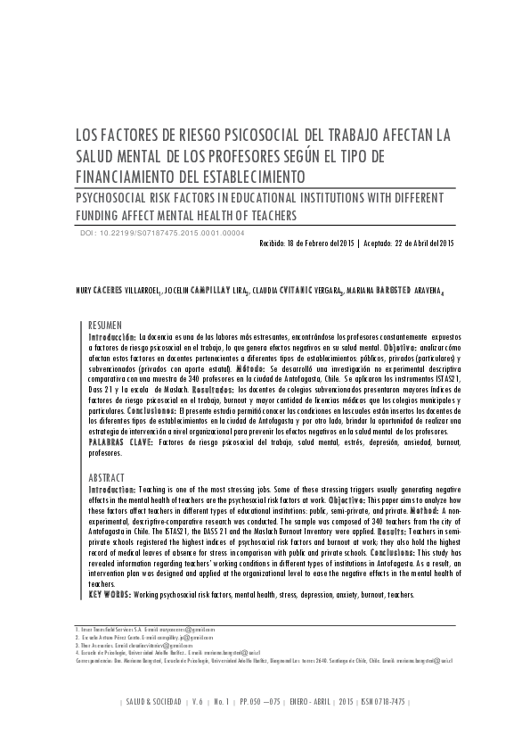 Los factores de riesgo psicosocial del trabajo afectan la salud mental ... Los factores de riesgo psicosocial del trabajo afectan la salud mental ...