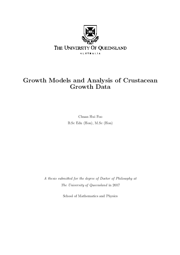 (PDF) Growth Models and Analysis of Crustacean Growth Data