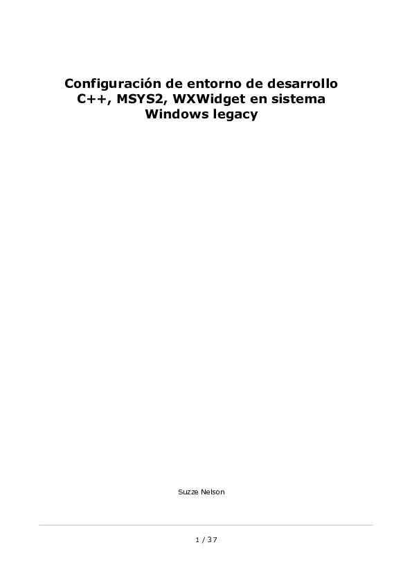 (PDF) Configuración de entorno de desarrollo C++, MSYS2, WXWidget en ...