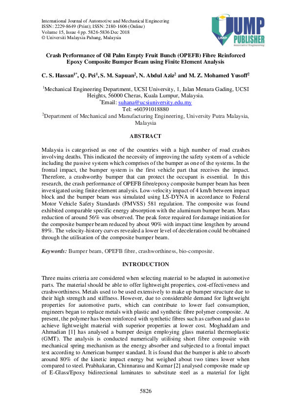 (PDF) Crash Performance of Oil Palm Empty Fruit Bunch (OPEFB) Fibre Reinforced Epoxy Composite ...