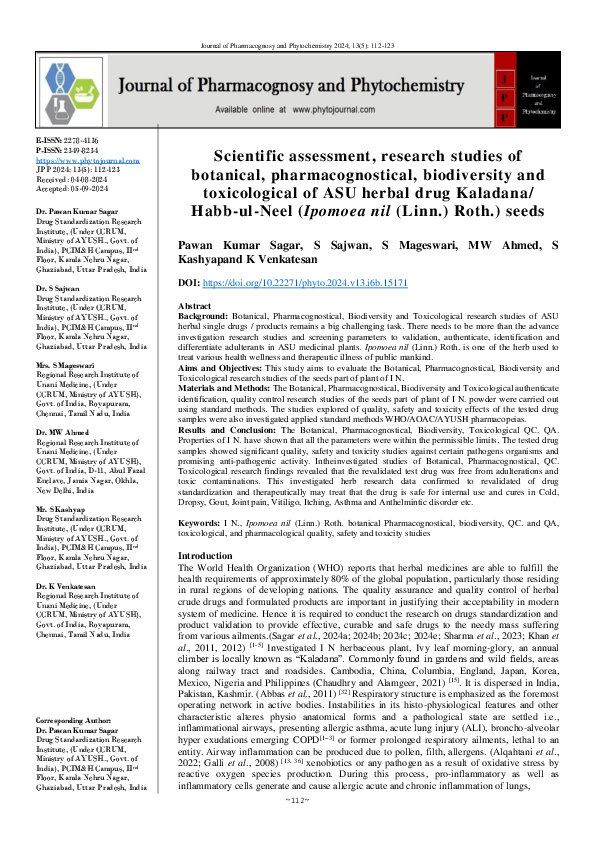 (PDF) Scientific assessment, research studies of botanical ...