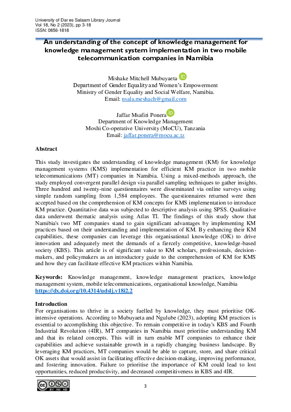 (PDF) understanding of the concept of knowledge management for knowledge management system ...