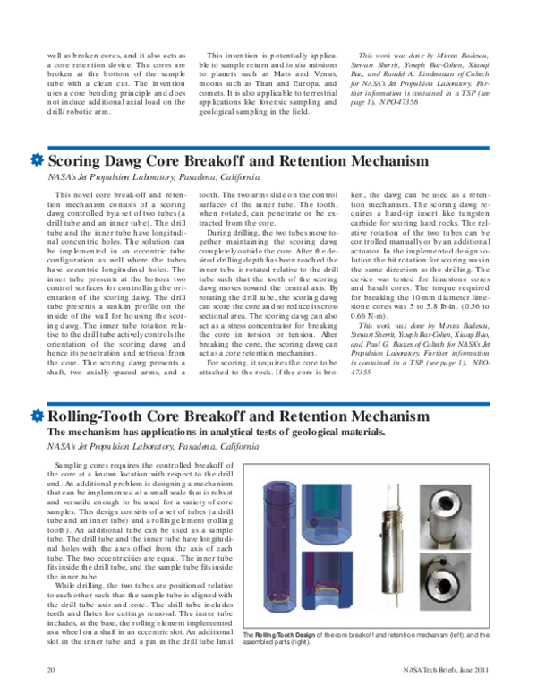(PDF) Rolling-Tooth Core Breakoff and Retention Mechanism