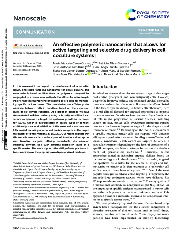 Pdf An Effective Polymeric Nanocarrier That Allows For Active Targeting And Selective Drug