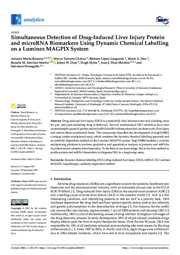 (PDF) Simultaneous Detection of Drug-Induced Liver Injury Protein and ...