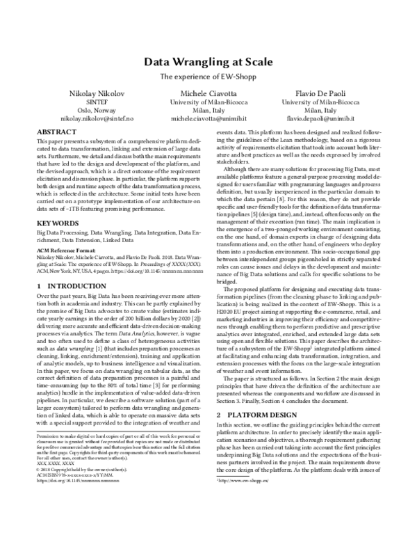 (PDF) Data wrangling at scale