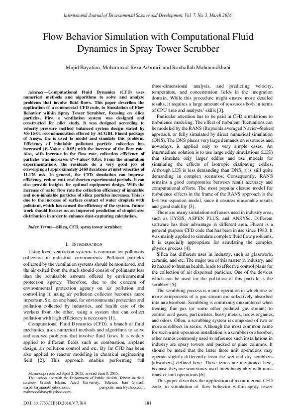 Pdf Flow Behavior Simulation With Computational Fluid Dynamics In