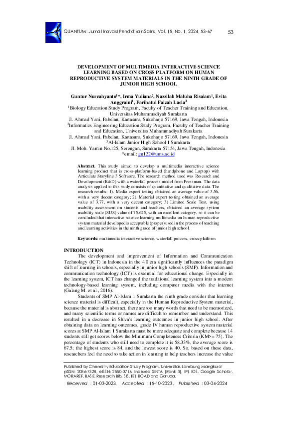 (PDF) Development of Multimedia Interactive Science Learning Based on ...