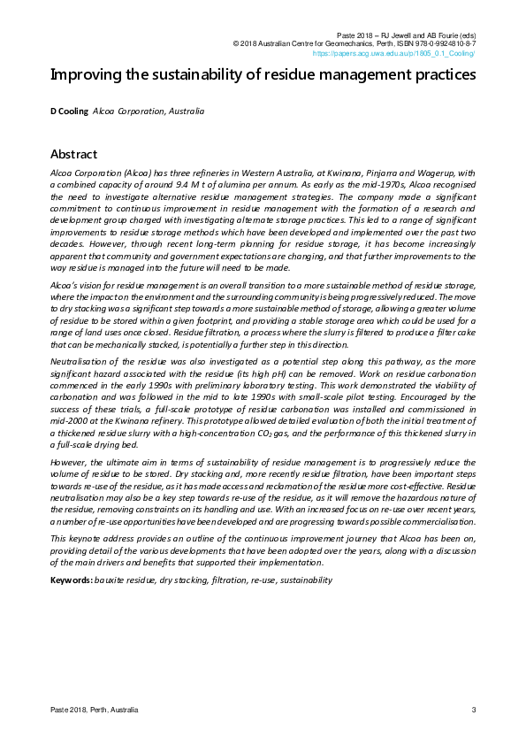 (PDF) Improving the sustainability of residue management practices