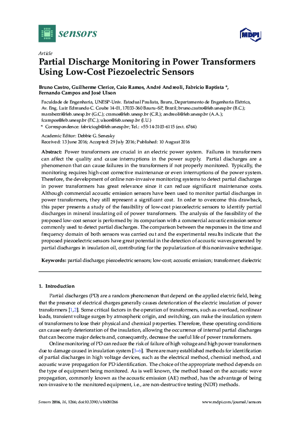 (PDF) Partial Discharge Monitoring in Power Transformers Using Low-Cost ...