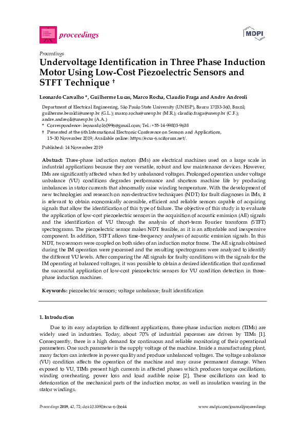 (PDF) Undervoltage Identification in Three Phase Induction Motor Using Low-Cost Piezoelectric ...