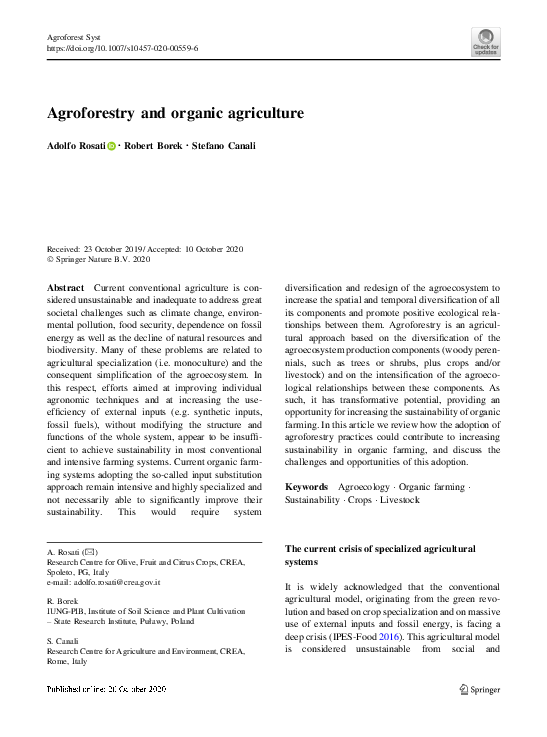 (PDF) Agroforestry and organic agriculture