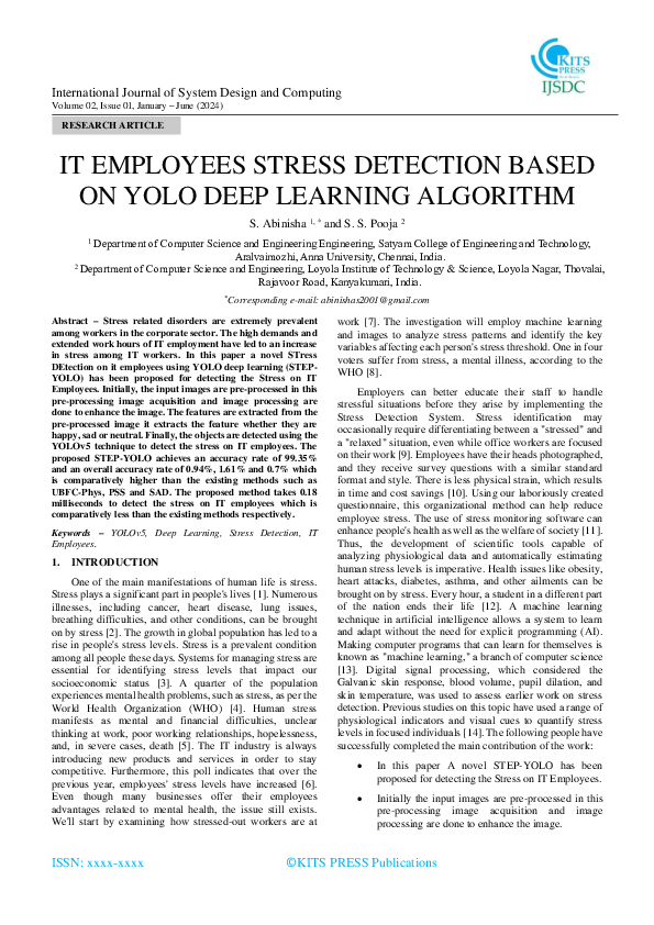 (PDF) IT EMPLOYEES STRESS DETECTION BASED ON YOLO DEEP LEARNING ALGORITHM