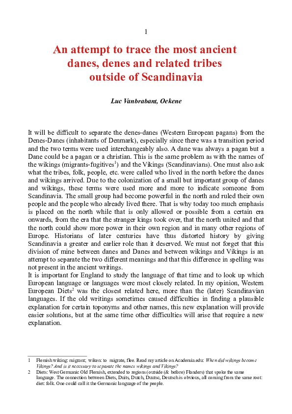 (PDF) An attempt to trace the most ancient danes, denes and related ...