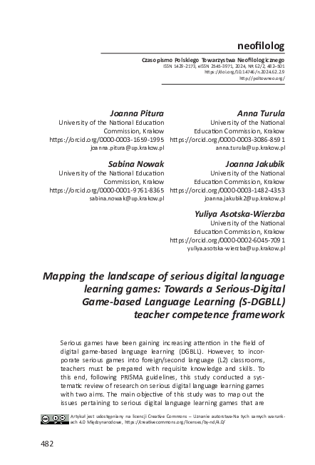 (PDF) Mapping the landscape of serious digital language learning games: Towards a Serious ...