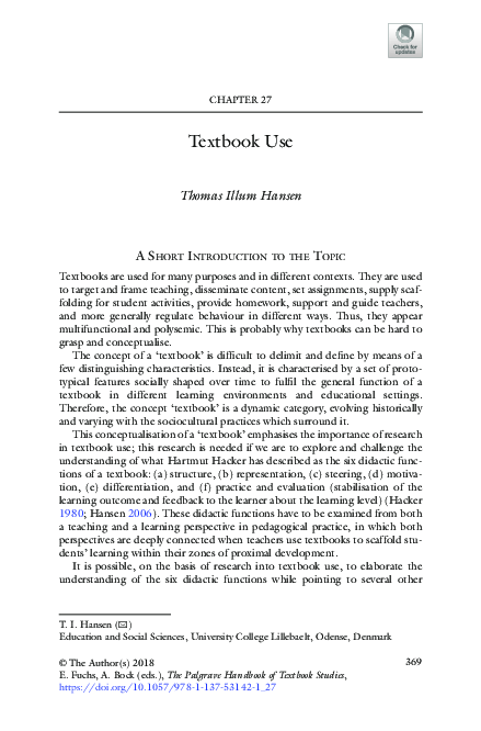 (PDF) Textbook Use