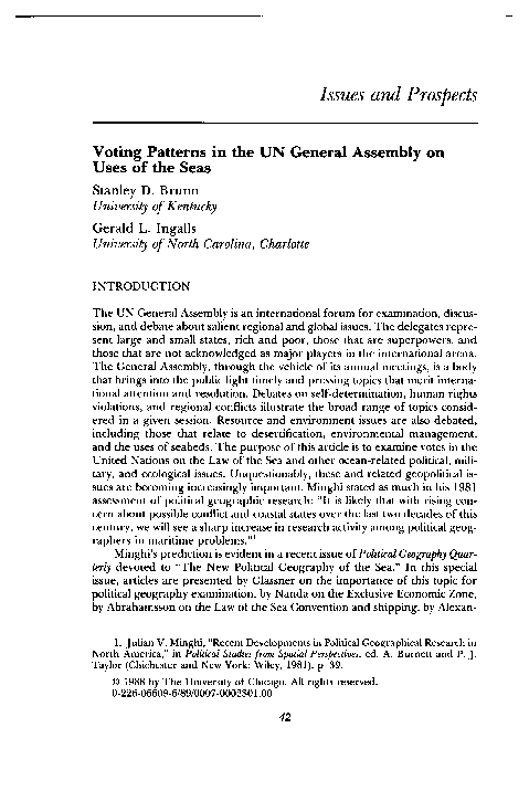 (PDF) Voting Patterns in the UN General Assembly on Uses of the Seas ...