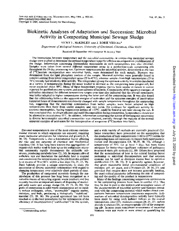 (PDF) Biokinetic analyses of adaptation and succession: microbial ...