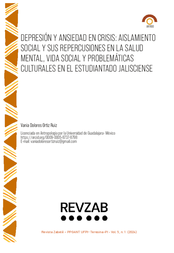 (PDF) DEPRESIÓN Y ANSIEDAD EN CRISIS: aislamiento social y sus ...