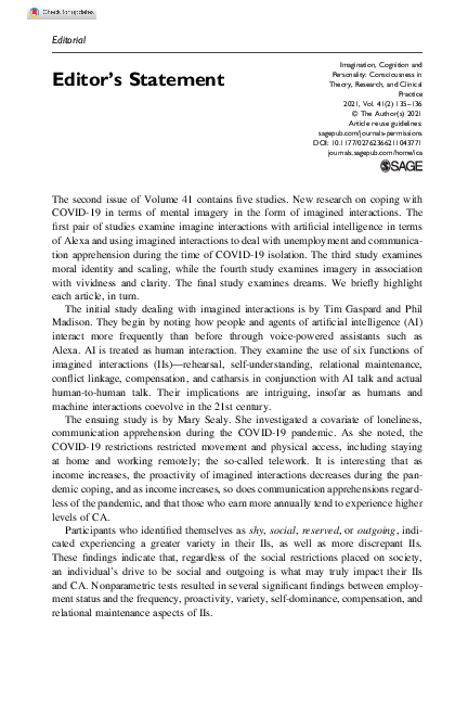 (PDF) Editor's Statement