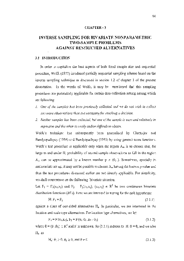 (PDF) Inverse Sampling for Bivariate Nonparametric Two-Sample Problems Against Restricted ...