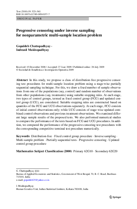 (PDF) Progressive censoring under inverse sampling for nonparametric ...