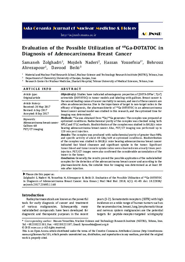(PDF) Evaluation of the Possible Utilization of 68Ga-DOTATOC in ...