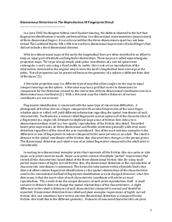 (PDF) Dimensional Distortion In The Reproduction Of Fingerprint Detail ...