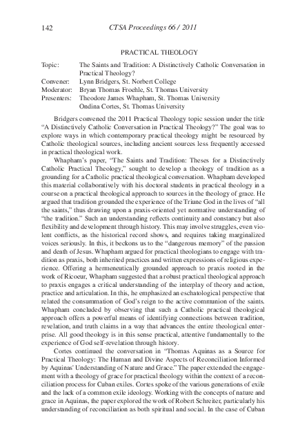 (PDF) Practical Theology: The Saints and Tradition: A Distinctively ...