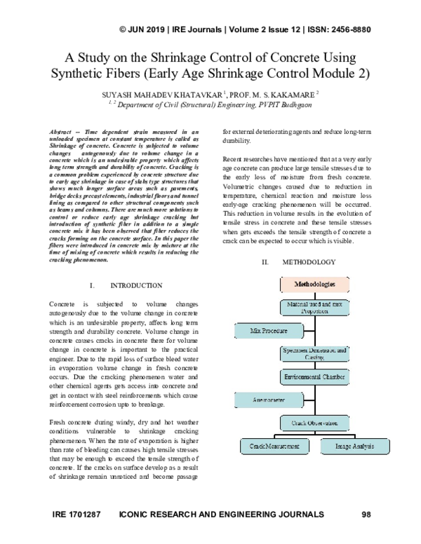 (PDF) A Study On The Shrinkage Control Of Concrete Using Synthetic ...