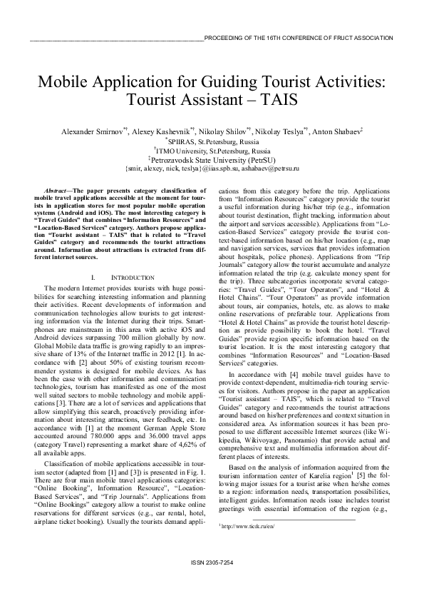 (PDF) Mobile application for guiding tourist activities: tourist ...