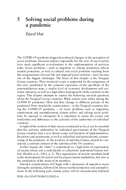 (PDF) Solving social problems during a pandemic Chapter 5