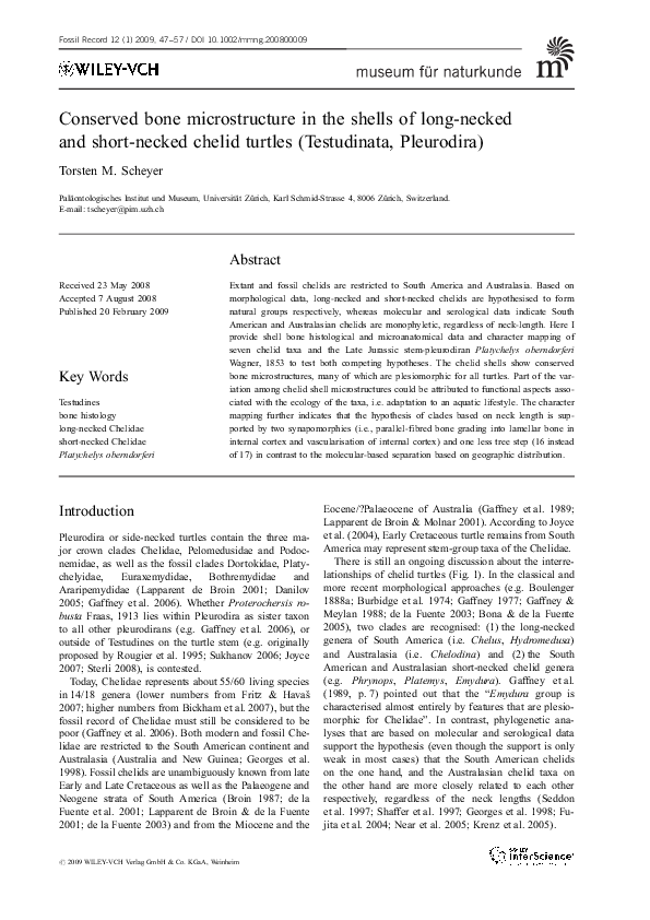 (PDF) Conserved bone microstructure in the shells of long-necked and ...