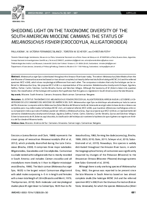 (PDF) Shedding Light on the Taxonomic Diversity of the South American ...