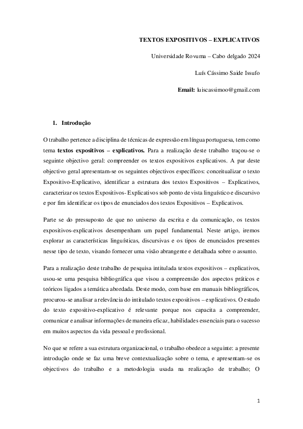 (PDF) Lingua portuguesa - Textos expositivos – Explicativos