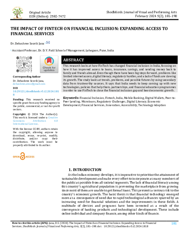 (PDF) THE IMPACT OF FINTECH ON FINANCIAL INCLUSION: EXPANDING ACCESS TO ...