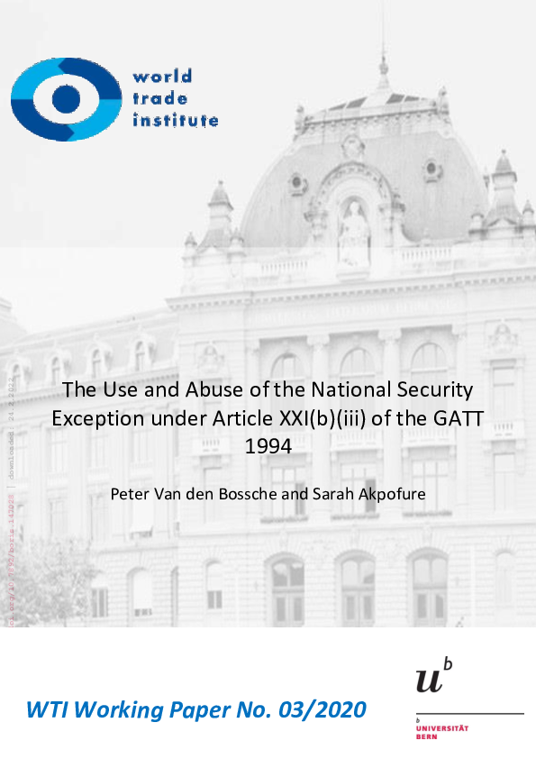 (PDF) The Use and Abuse of the National Security Exception under ...