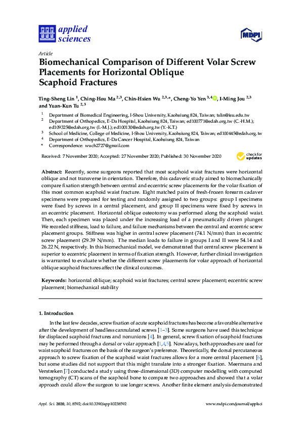 (PDF) Biomechanical Comparison of Different Volar Screw Placements for ...