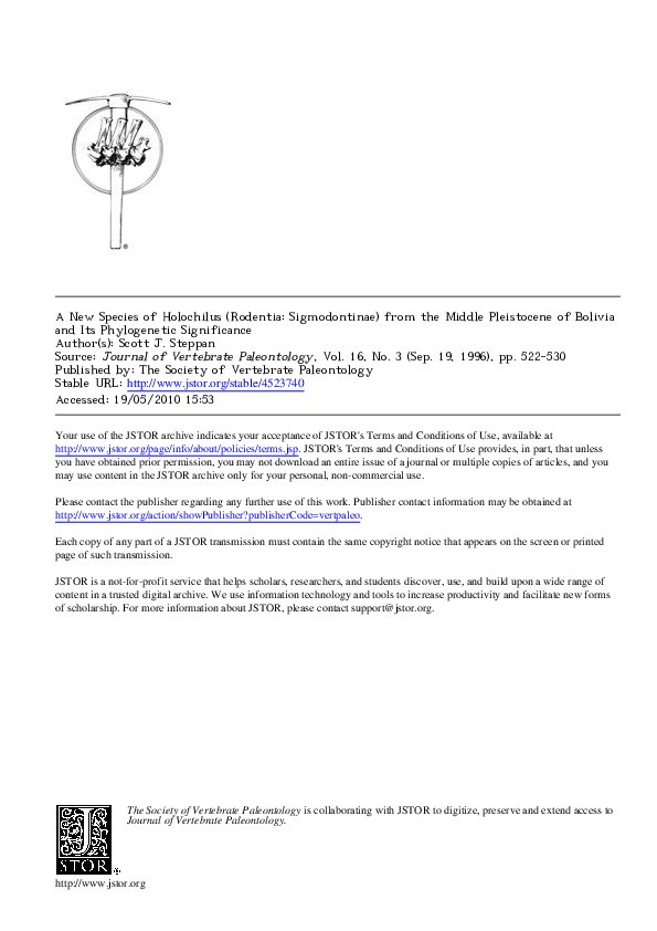 (PDF) A new species ofHolochilus(Rodentia: Sigmodontinae) from the ...