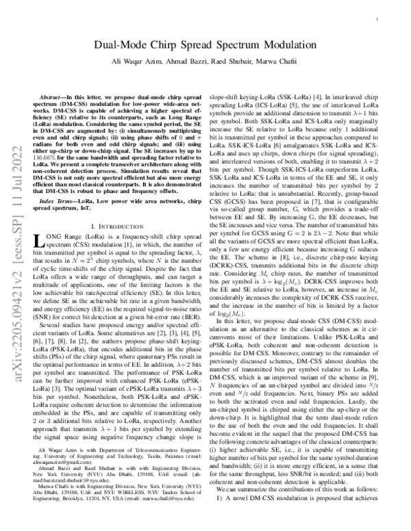 (PDF) Dual-Mode Chirp Spread Spectrum Modulation