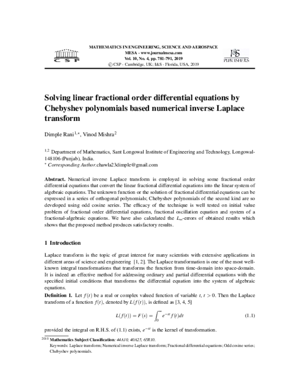 (PDF) Solving linear fractional order differential equations by ...
