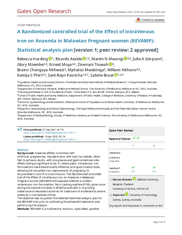 (PDF) A Randomized controlled trial of the Effect of intraVenous iron ...