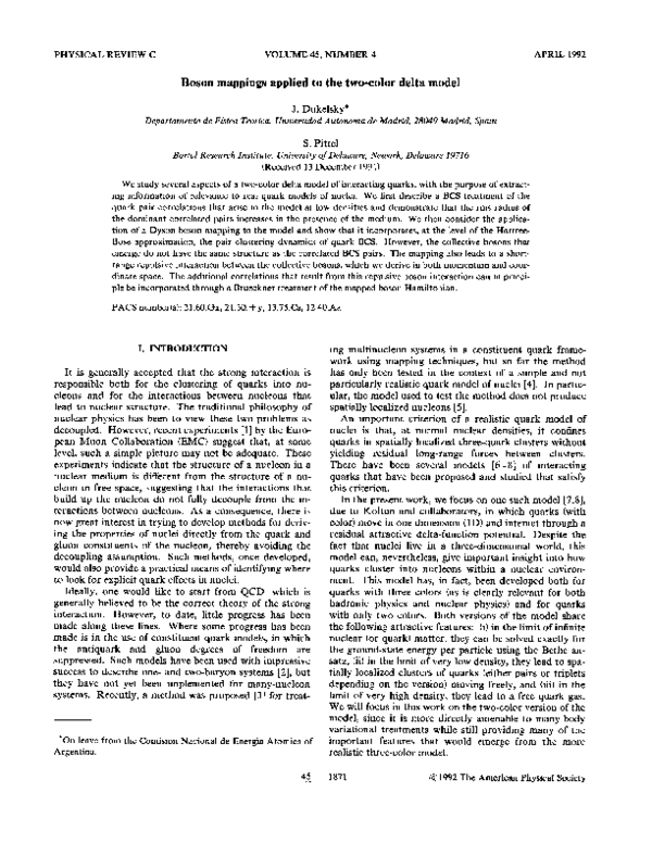 (PDF) Boson mappings applied to the two-color delta model | Stuart Pittel - Academia.edu